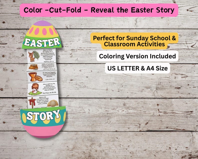Kids Easter Story Craft Printable Holy Week Timeline Activity ...