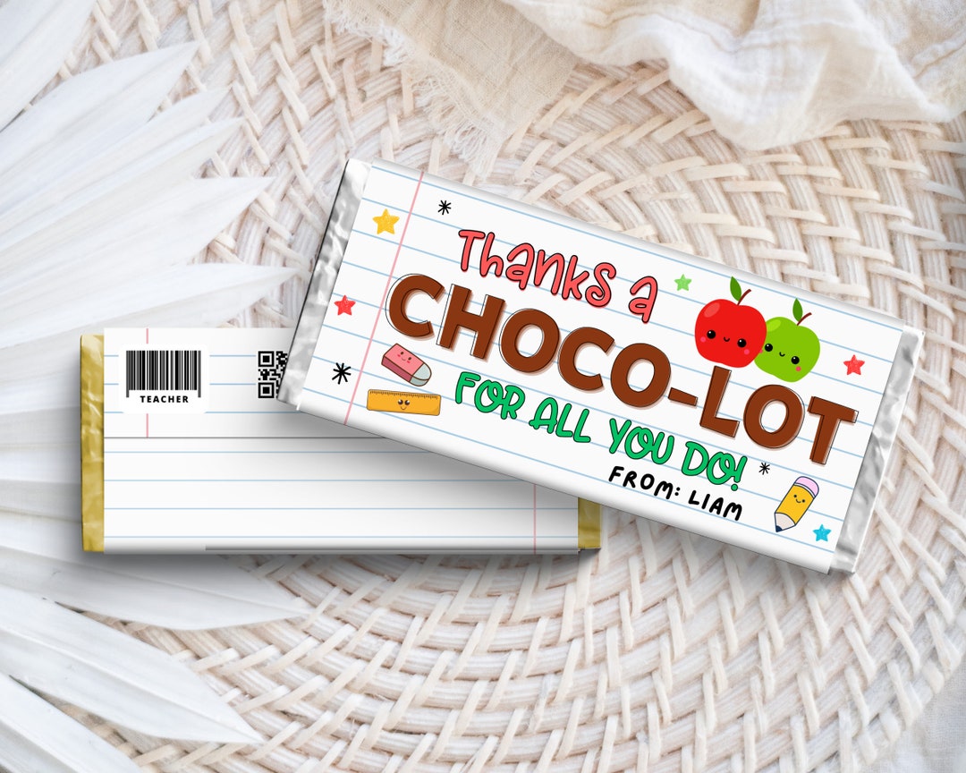 Teacher Chocolate Bar Wrapper Teacher Appreciation Candy Wrap, Thank ...