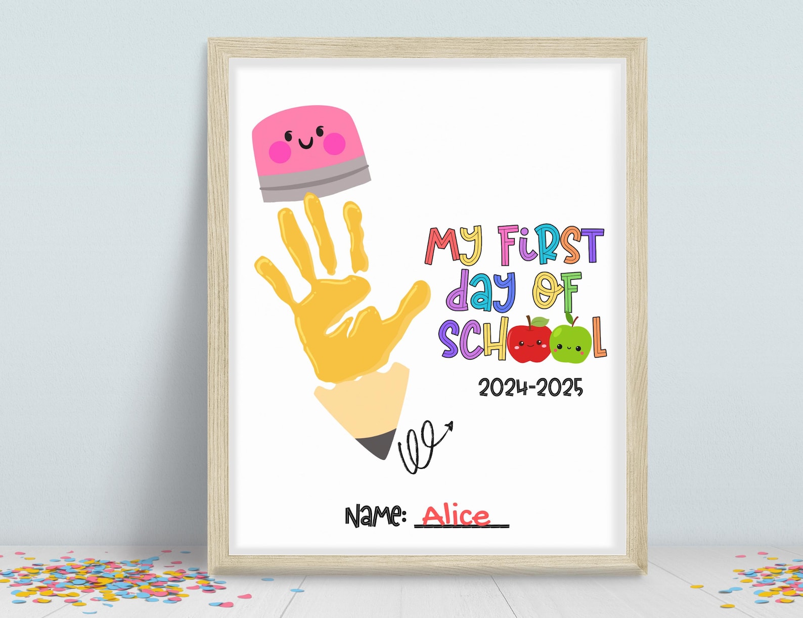 2026 First Day of School Handprint Art, Kindergarten Preschool ...