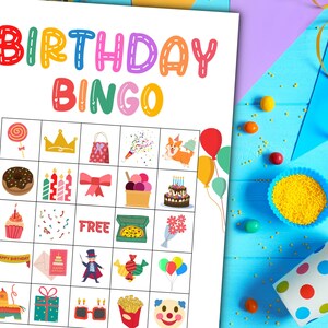 Birthday Bingo, Kids Birthday Party Game, Printable Bingo Game, Fun ...