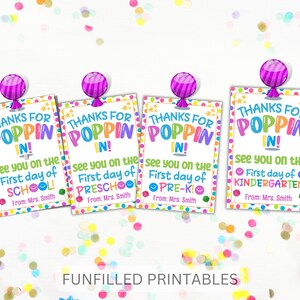 Back to School Lollipop Tag, First Day of School Gift, Thanks for ...