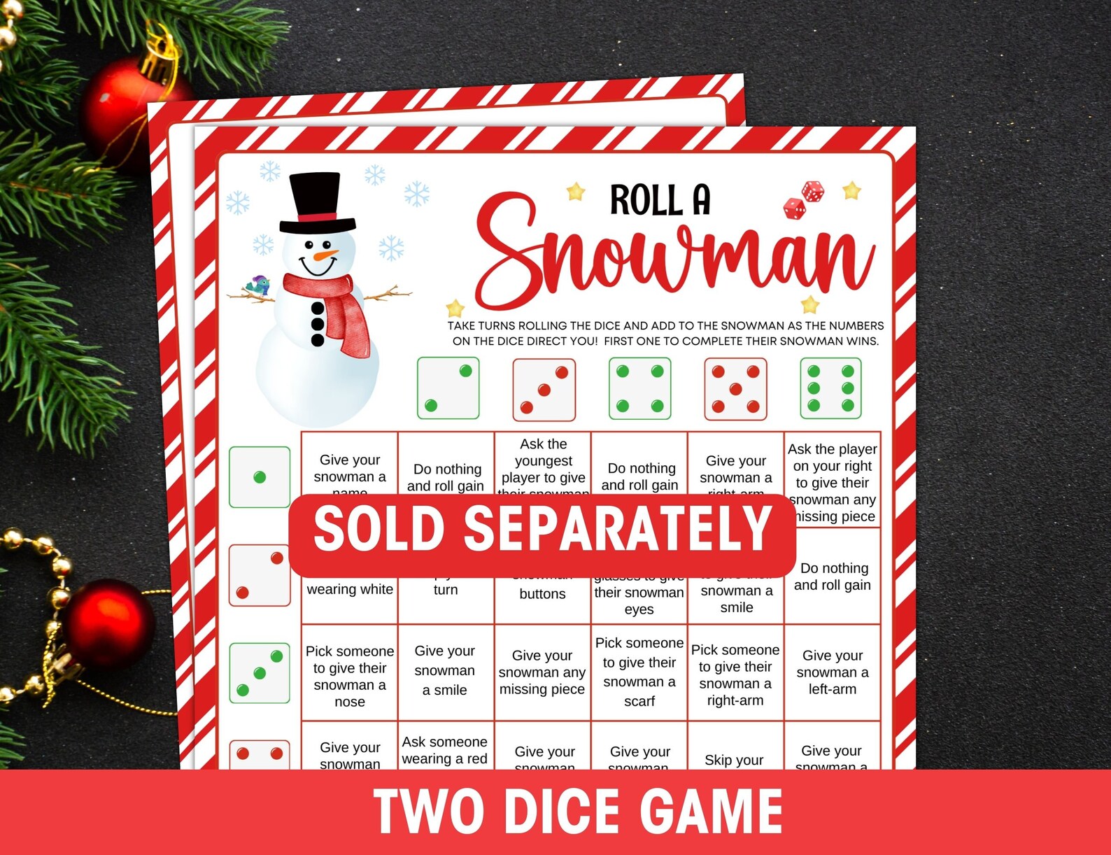 Roll A Snowman Game | Printable Christmas Game for Kids | Winter ...
