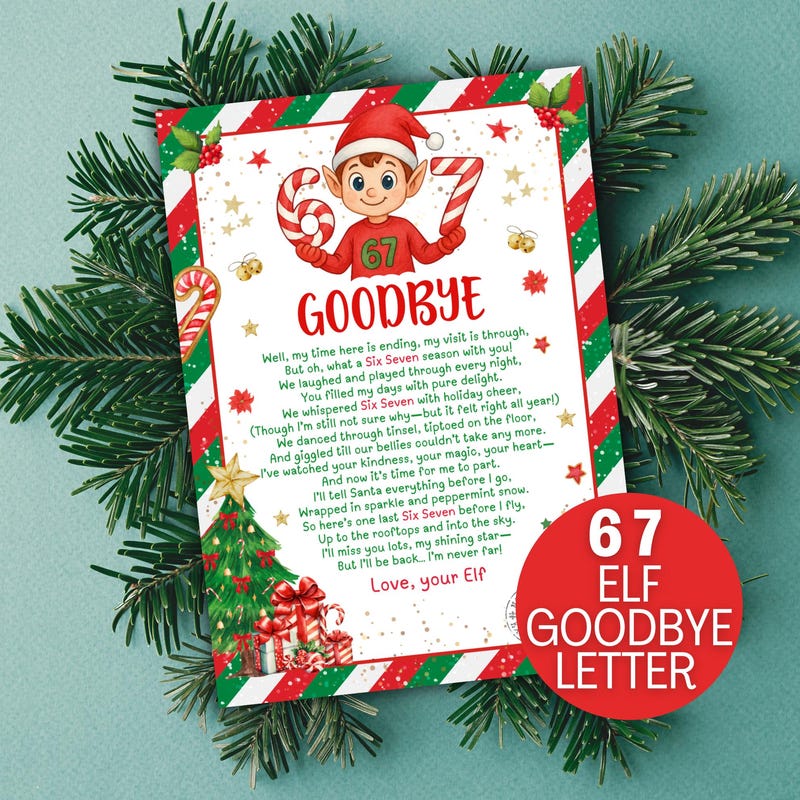 Elf 6 7 Goodbye Letter - Etsy