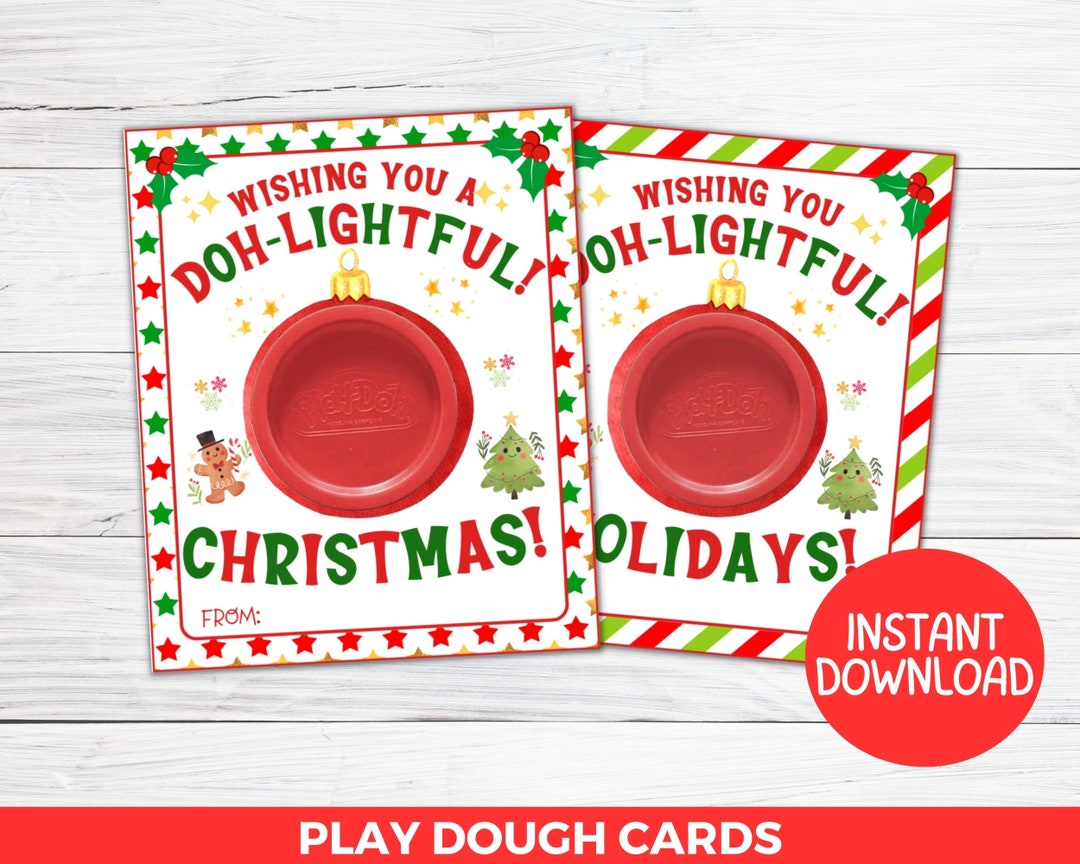Christmas Play Dough Card Printable Play Dough Holder - Etsy Canada