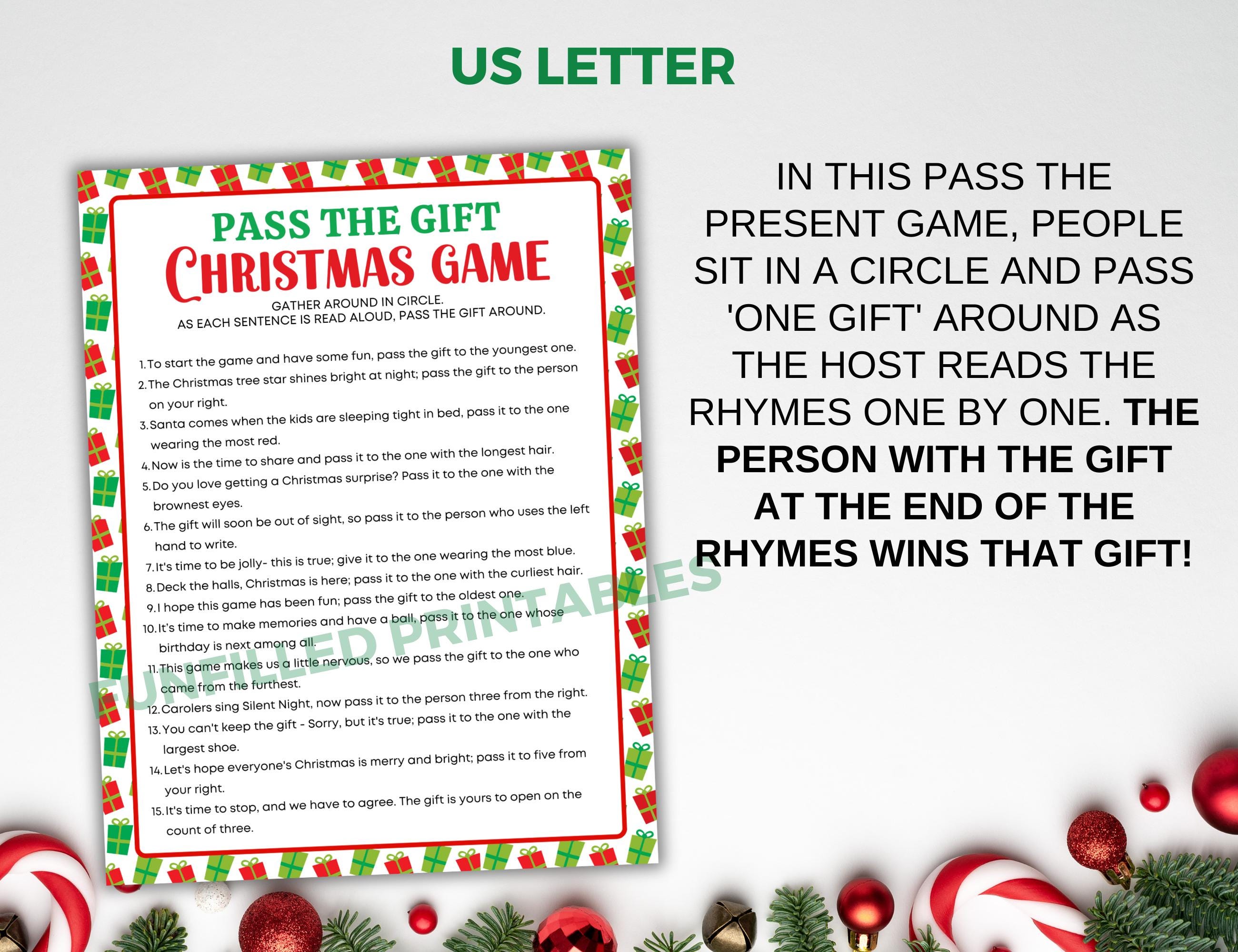 Christmas Pass the Gift Game, Pass the Prize/ Present, Teen Christmas ...