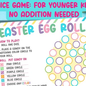 Easter Egg Dice Game, Printable Easter Dice Game for Kids, Fun Kids ...