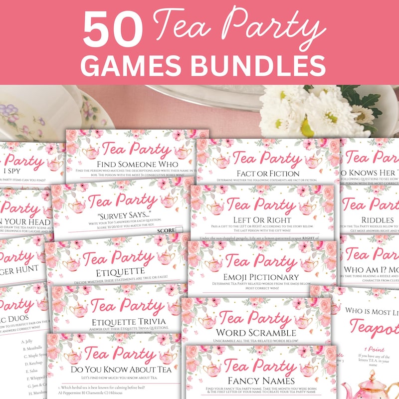 Tea Party Favors Template - Etsy