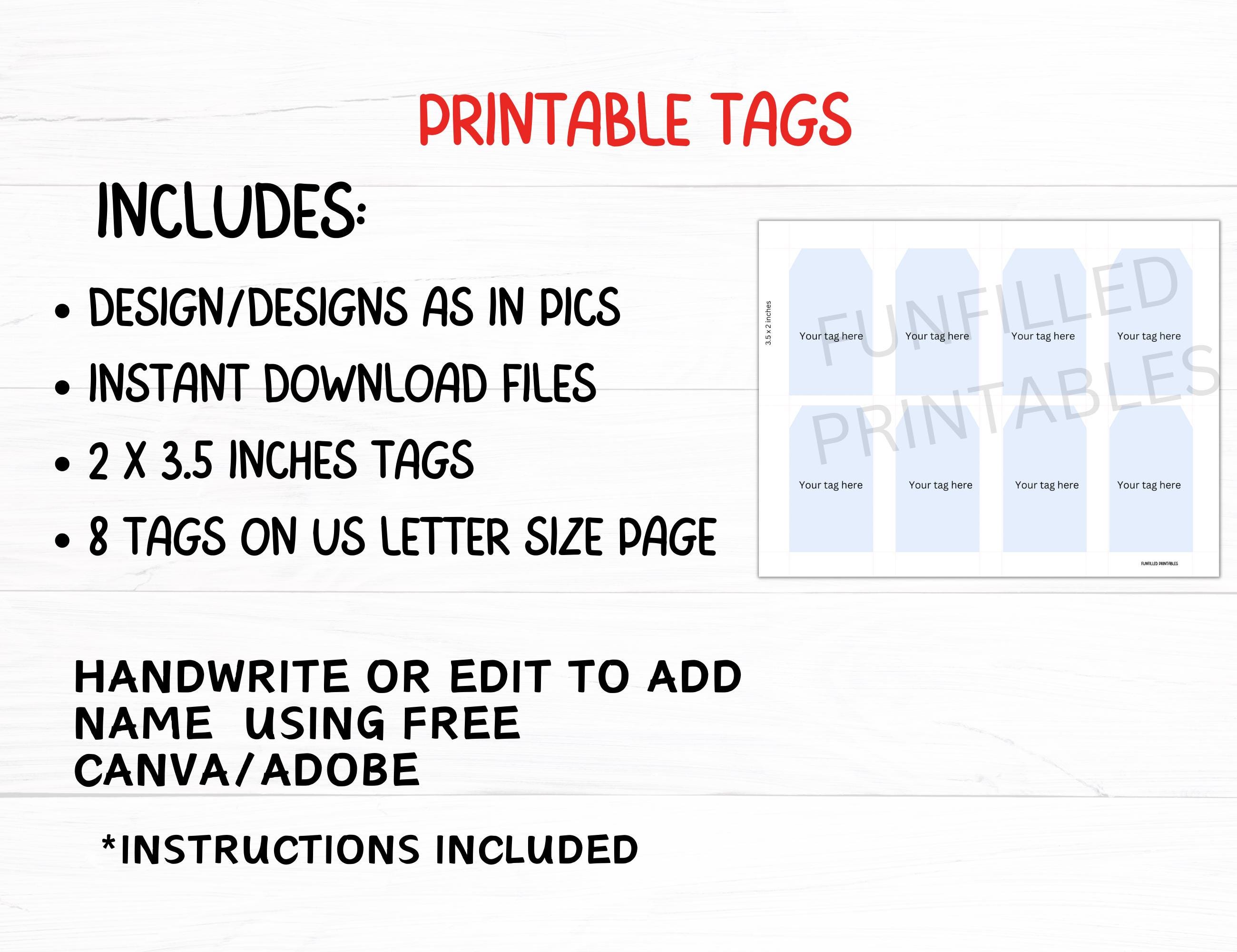 Editable Bunny Easter Gift Tags Printable, Easter Treat Tags, Easter ...