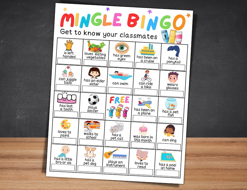 Back to School Bingo, Mix and Mingle Bingo, Get to Know You Icebreaker ...