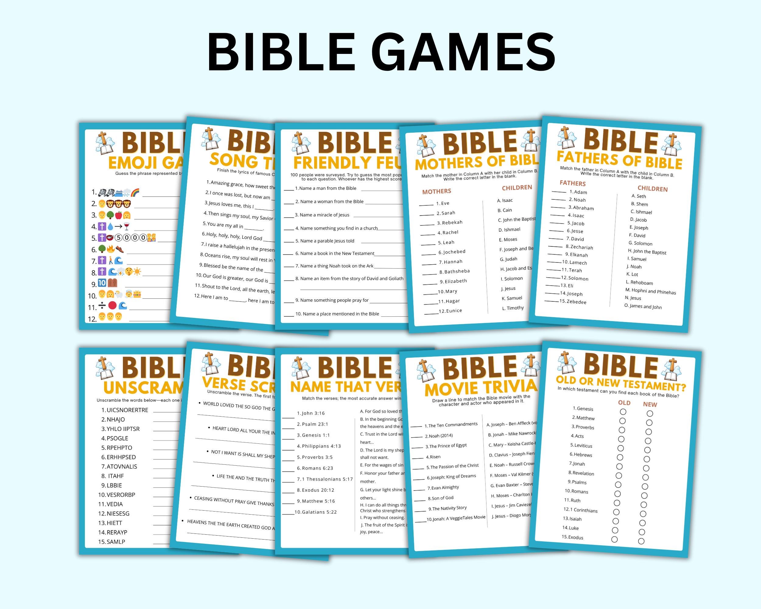 Bible Games Bundle Church Games Christian Games, Bible Study Games ...