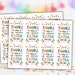 Kids Birthday Favor Tag Printable, Birthday Thank You Tag, Birthday ...