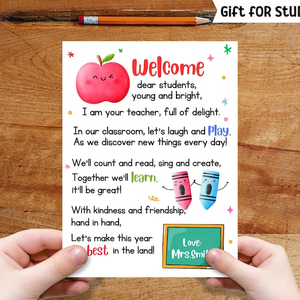 Welcome Back to School Card for Students - Etsy