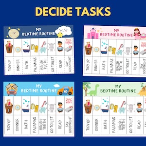 Customized Bedtime Routine Chart Toddler, Visual Routine Flip Chart for ...