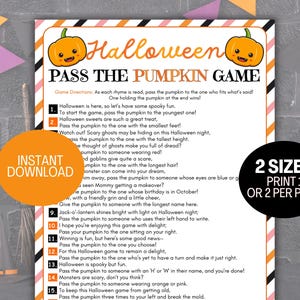 Halloween Pass the Pumpkin Game for Kids Halloween Party, Left Right ...