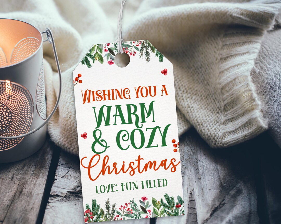 Warm and Cozy Christmas Gift Tags, Winter Gift Tags, Christmas Sock ...
