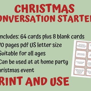 Christmas Conversation Starters, Christmas Icebreaker Game Questions ...