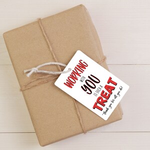 Employee Appreciation Tag, Treat Working With You Treat Tag, Thank You ...