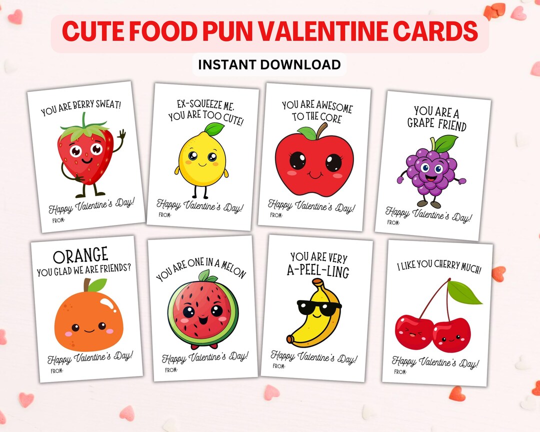 Food Pun Valentines Cards Printable Funny Punny Valentines Day Cards ...