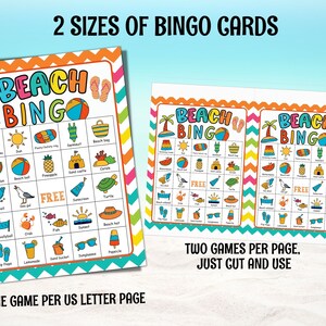 100 Beach Bingo Cards, Summer Bingo, Beach Party Games, Fun Beach ...