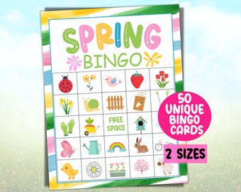 Spring Bingo Game Printable, 30 Spring Bingo Cards, Springtime ...