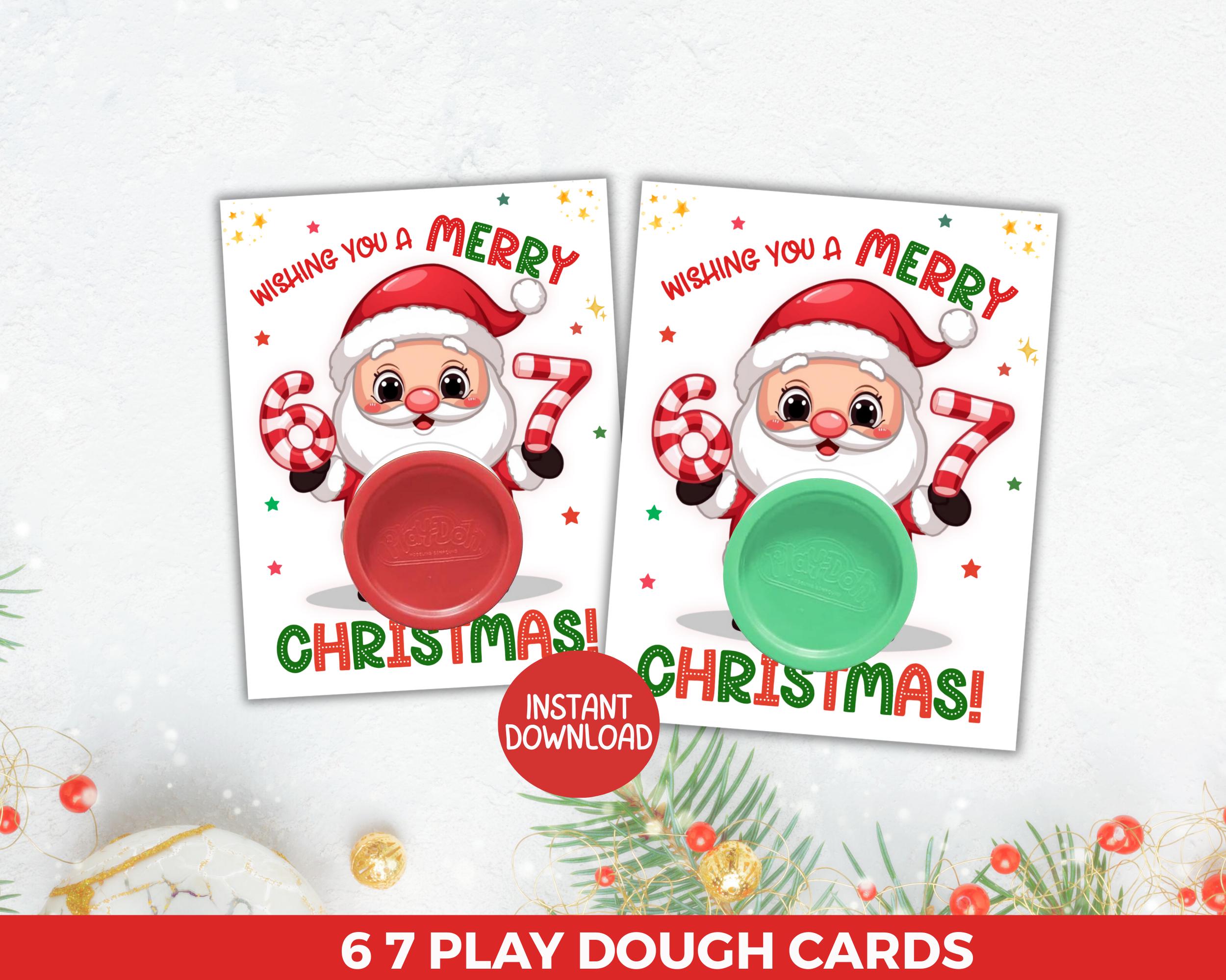 6 7 Christmas Playdough Card, Play Dough Card, Playdoh Christmas Card ...
