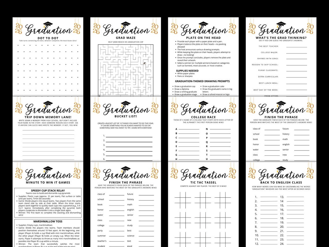 Graduation Games 2026, Graduation Party Games, Class of 2026 Graduation ...
