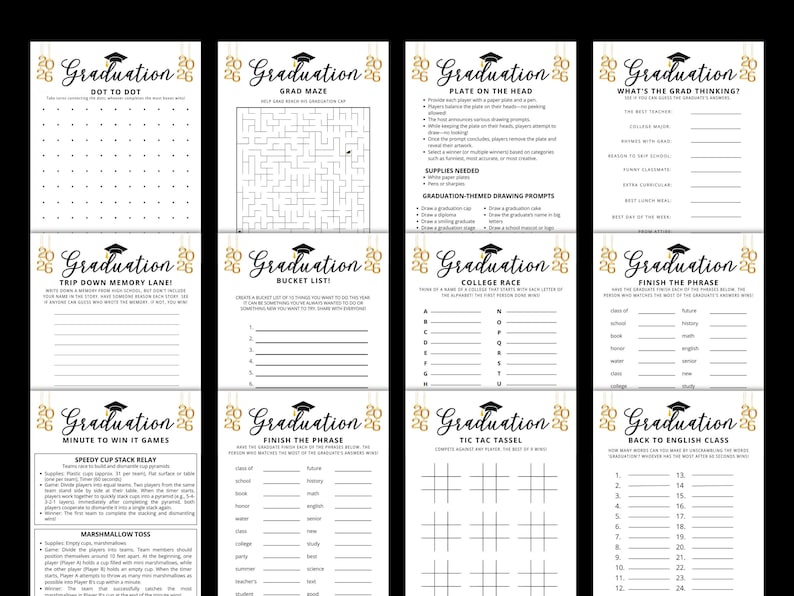 Graduation Games 2026, Graduation Party Games, Class of 2026 Graduation ...