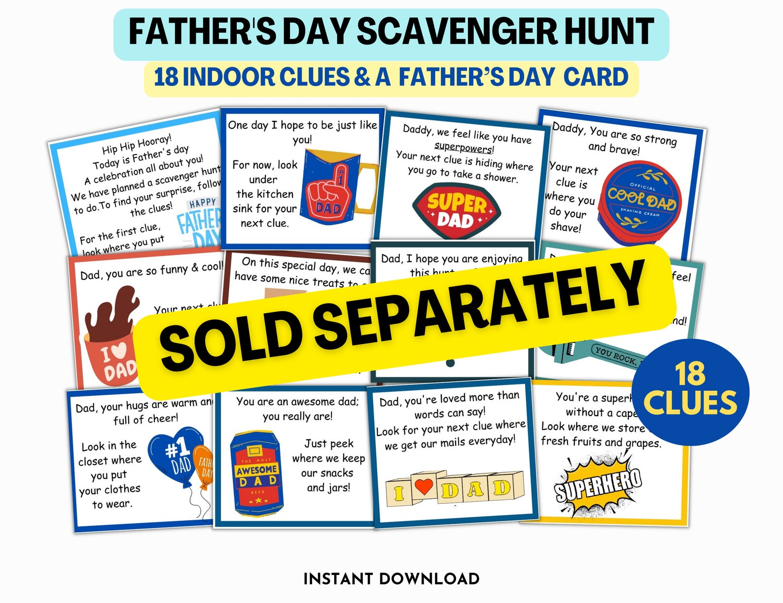 Fathers Day Scavenger Hunt Printable, Fathers Day Outdoor Treasure Hunt ...