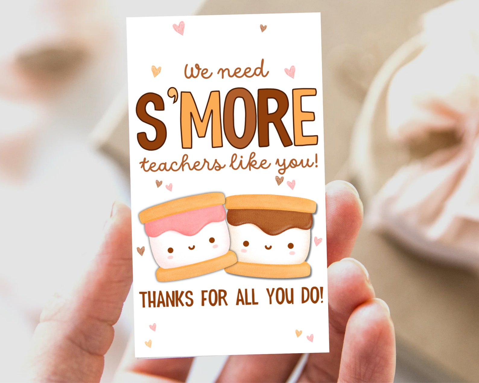 Teacher Smores Gift Tag, Smore Teacher Appreciation Tag, Smore Teacher ...