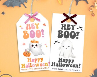 Printable Halloween Favor Tags, Boo Gift Tags, Trick or Treat Favor ...