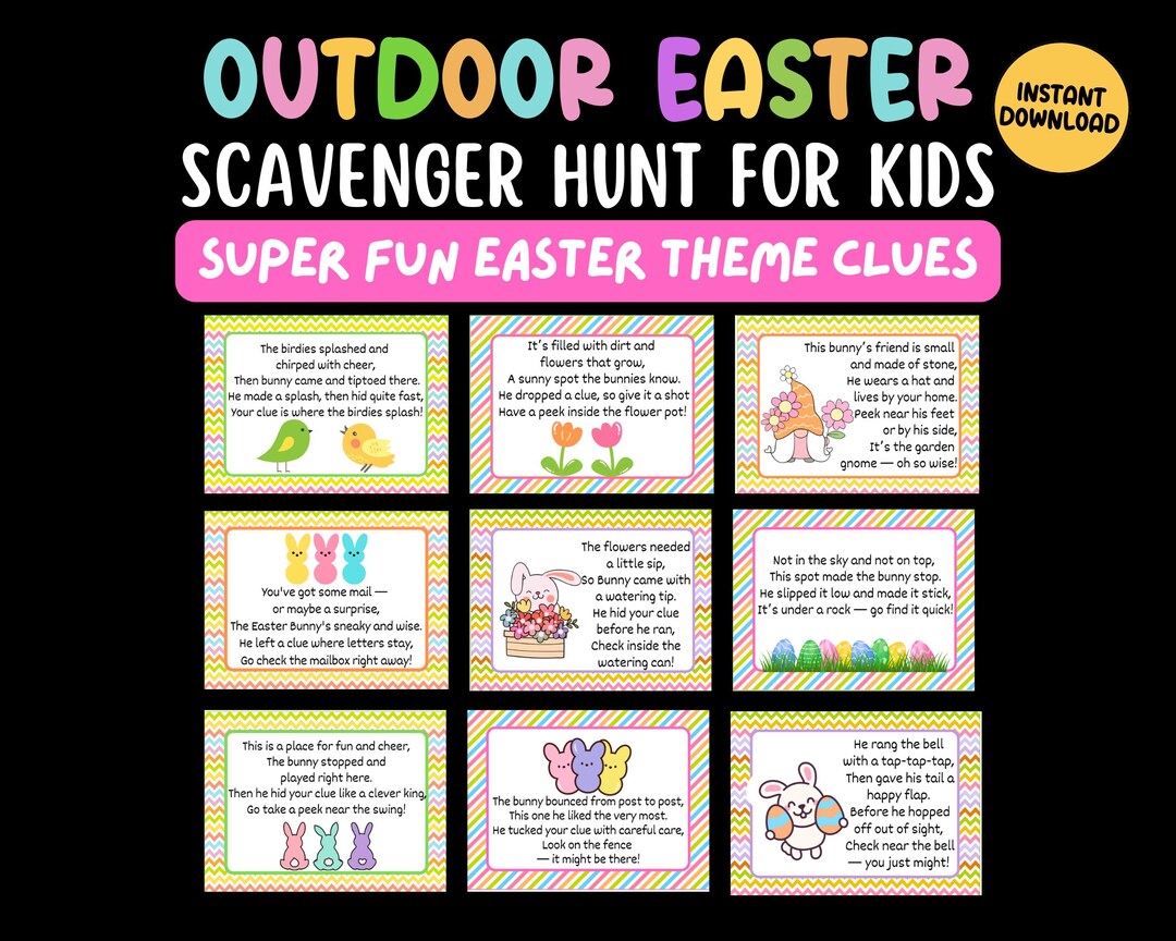 Outdoor Easter Scavenger Hunt for Kids, Printable Outdoor Easter ...