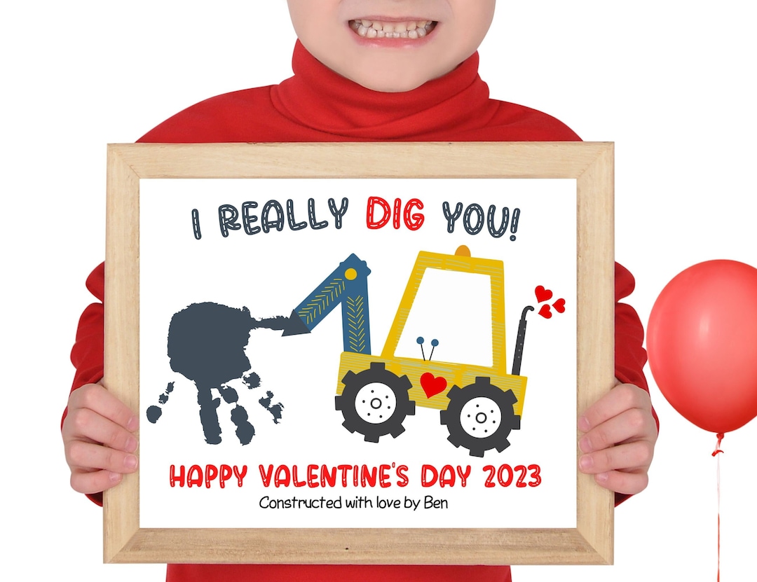 Valentine's Day Handprint Craft, Construction Truck Handprint Art ...