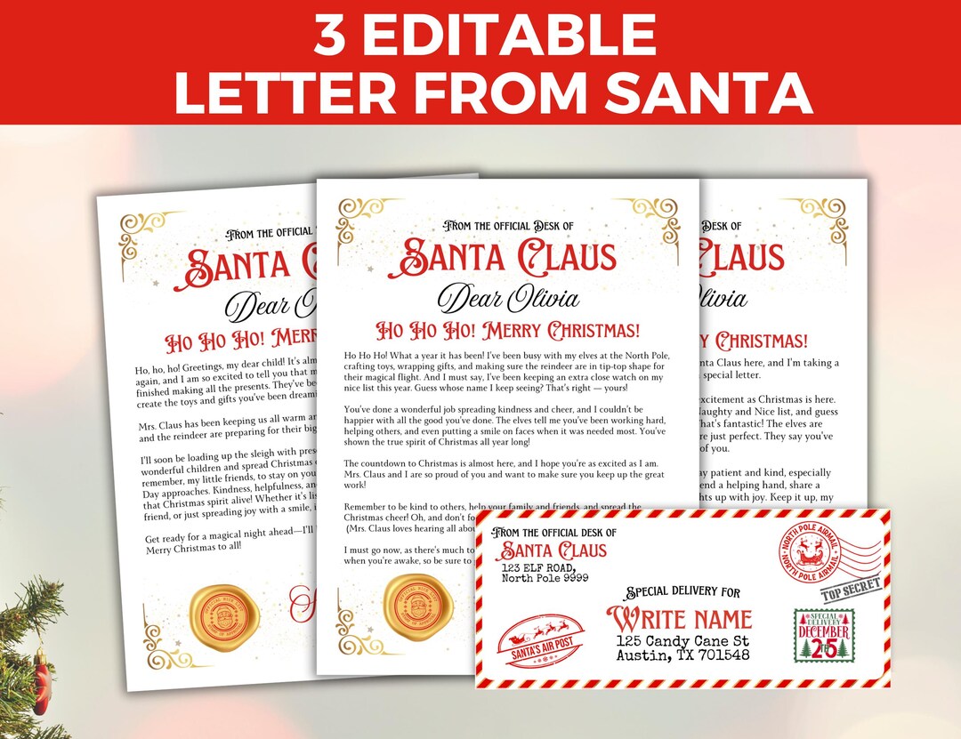 Letters From Santa Template, Official Santa Nice List Letter ...