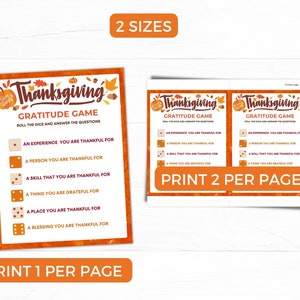 Thanksgiving Gratitude Game Bundle, Dice Gratitude Game, Candy ...