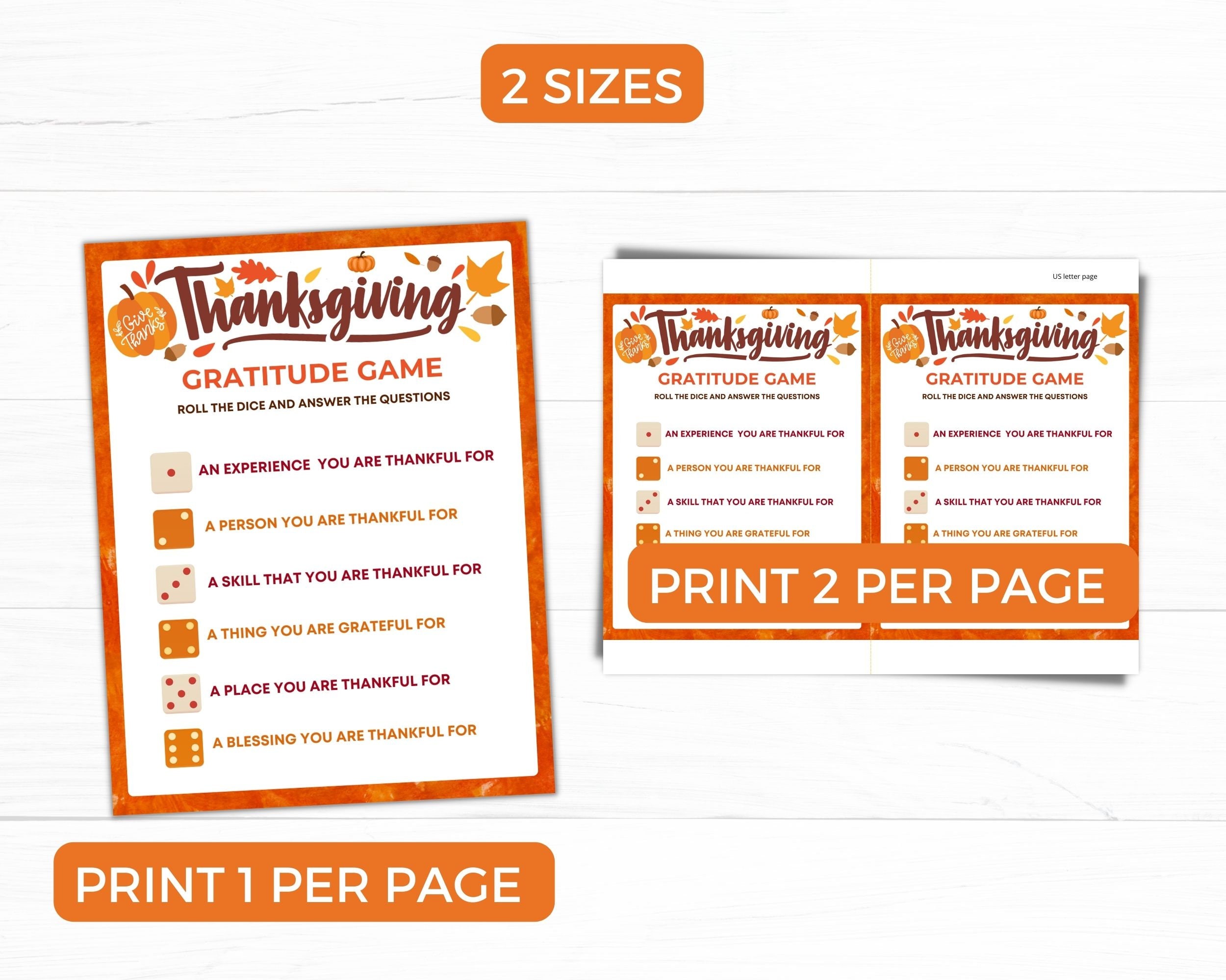 Thanksgiving Gratitude Game Bundle, Dice Gratitude Game, Candy ...