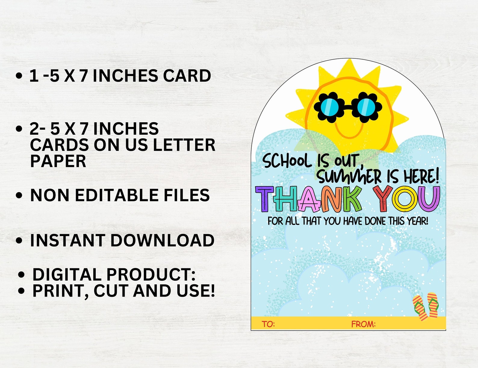 End of Year Teacher Gift Card Holder, Teacher Summer Gift, Last Day of ...