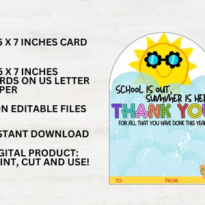 End of Year Teacher Gift Card Holder, Teacher Summer Gift, Last Day of ...