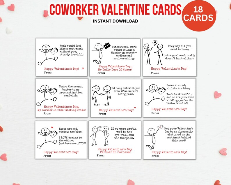 Funny Coworker Valentines Card, Work Valentine Cards, Office Valentines ...