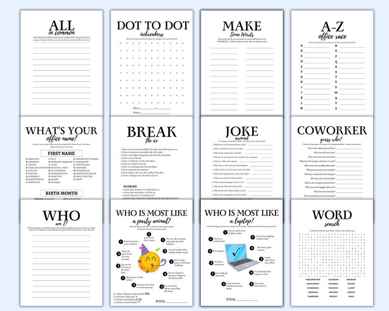 Icebreaker Games Office Party Games, Team Building Games, Fun Workplace ...