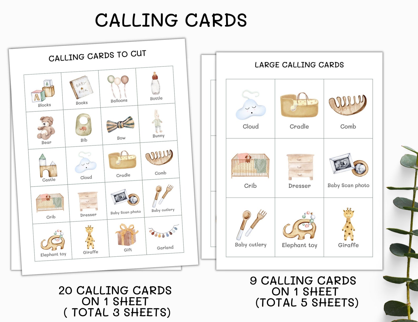 50 Baby Shower Bingo Cards Safari Baby Shower Game Activity, Baby Bingo ...
