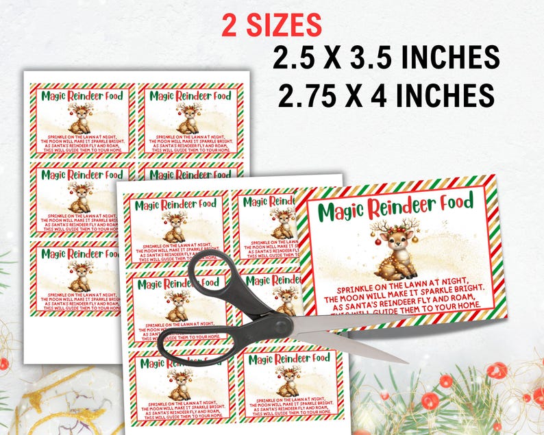 Magic Reindeer Food Treat Bag Topper, Reindeer Food Tag/ Label ...