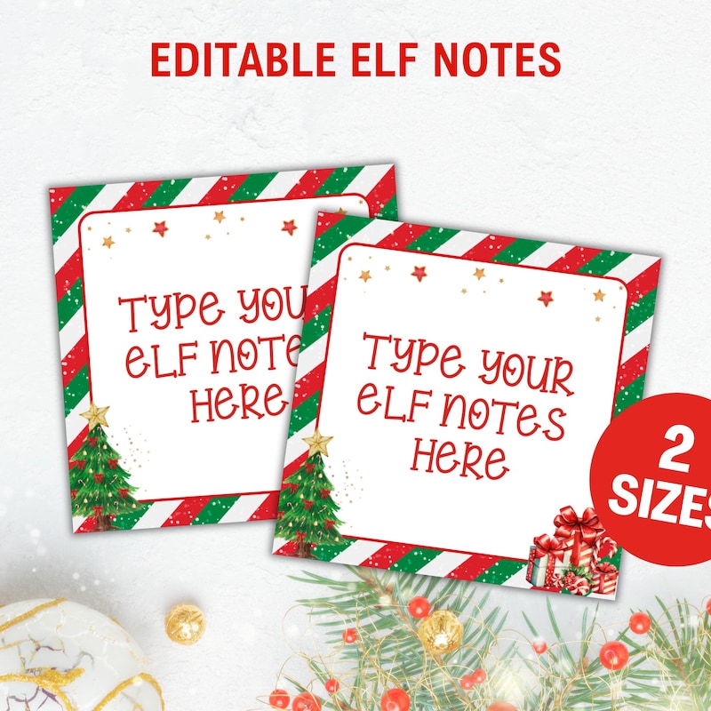 Elf Notes Pink Editable - Etsy UK