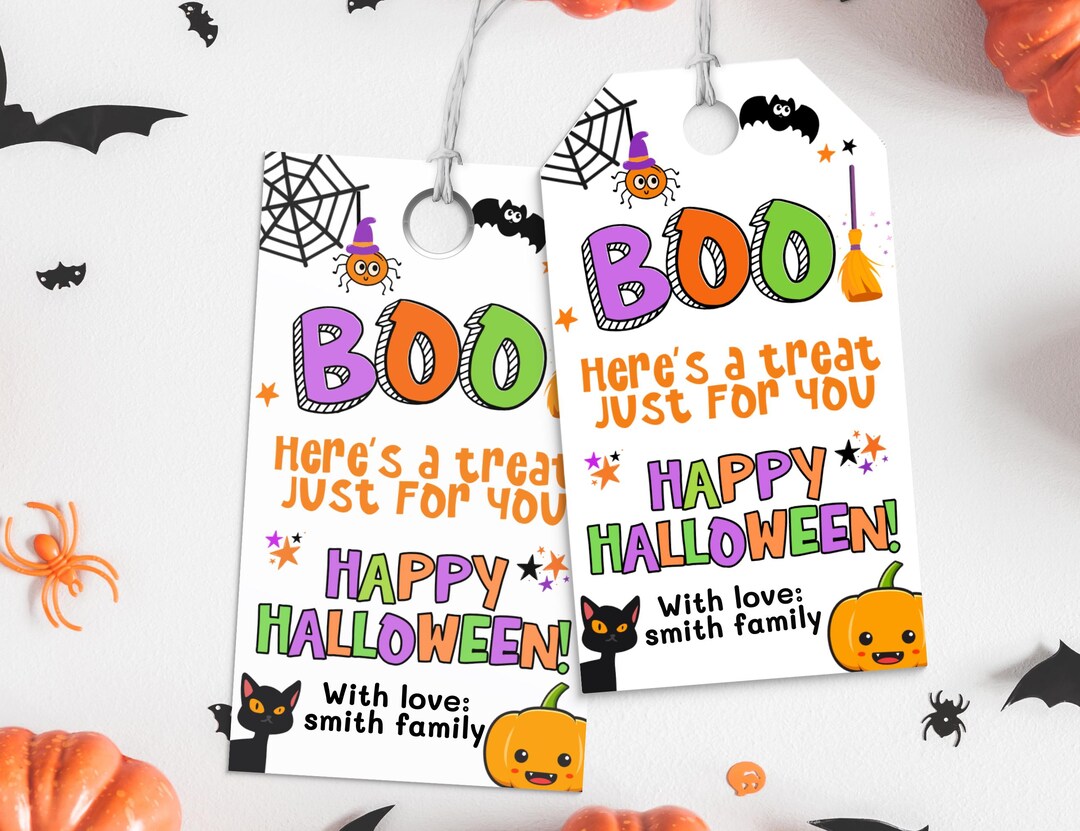 Printable Halloween Tags, Halloween Treat Tags, Boo Gift Tags ...