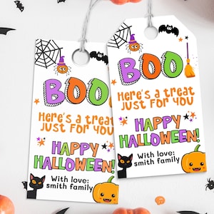 Printable Halloween Tags, Halloween Treat Tags, Boo Gift Tags ...