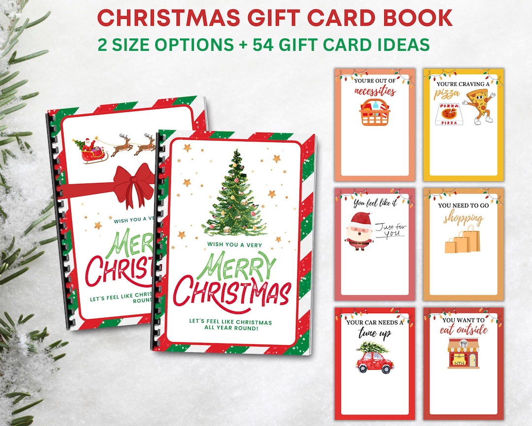 Christmas Gift Card Book Printable, Christmas Gifts for Teens, Kids Teens Adults, DIY Holiday ...