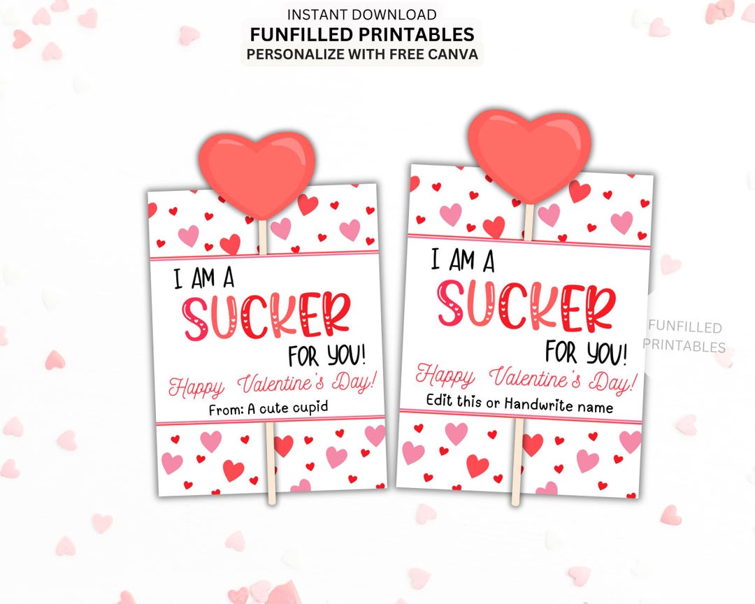 Valentine Sucker Holder, Printable Valentine Lollipop Holder Card ...