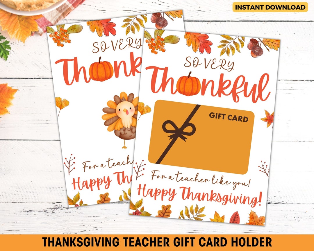 Thanksgiving Teacher Gift Card Holder, School Teacher Thank You Gift ...