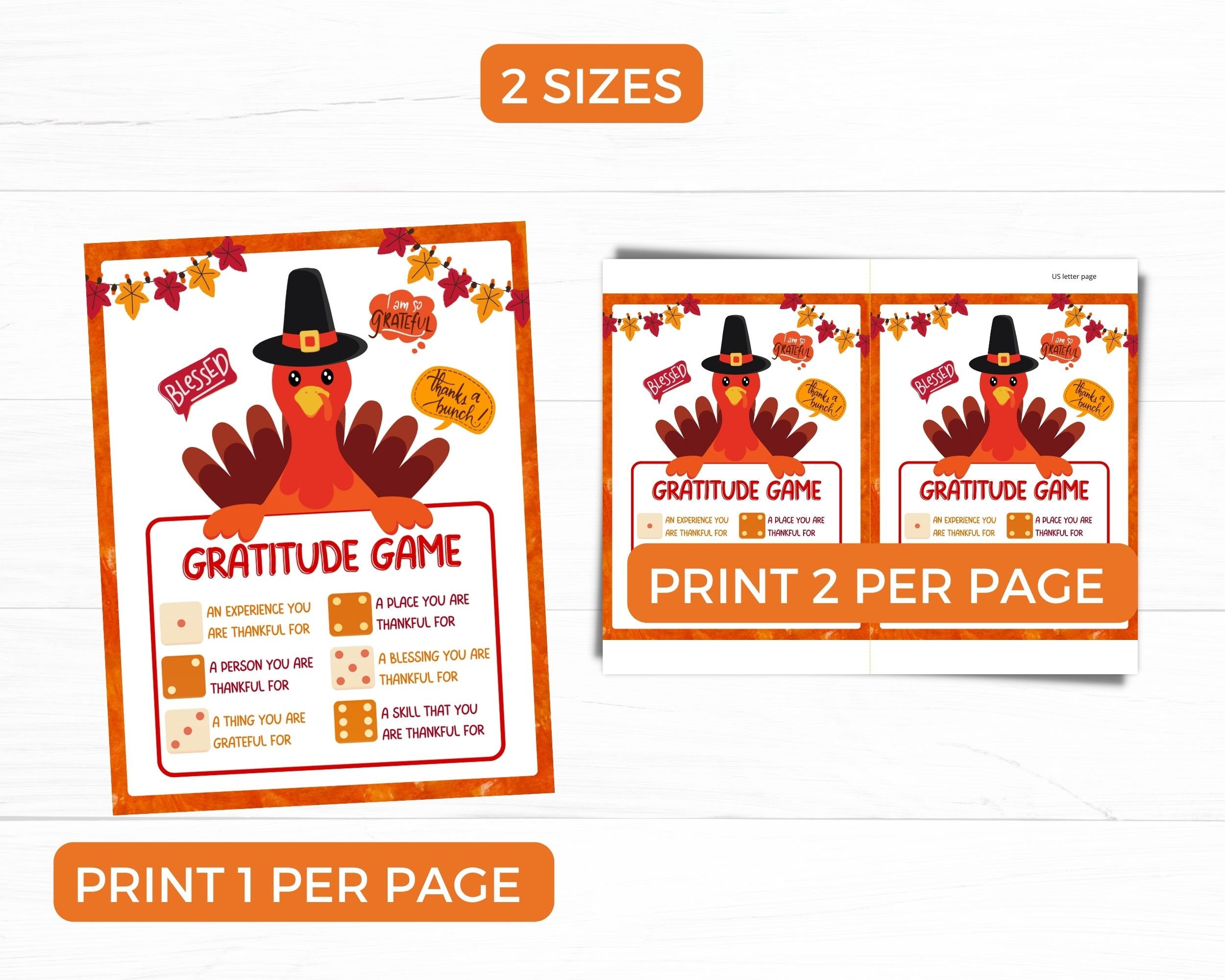 Thanksgiving Gratitude Game, Thankful for Game, Thanksgiving Activity ...
