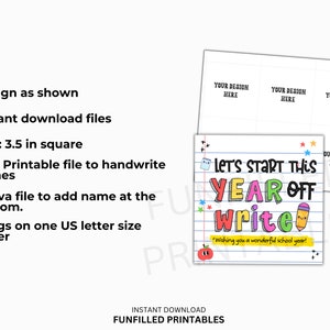 Back to School Tag Pencil, Lets Start Year off Write Tag Student Gift ...