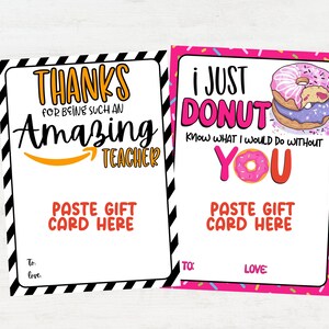 Teacher Appreciation Gift Card Holder Printable, Teacher Thank You Card ...